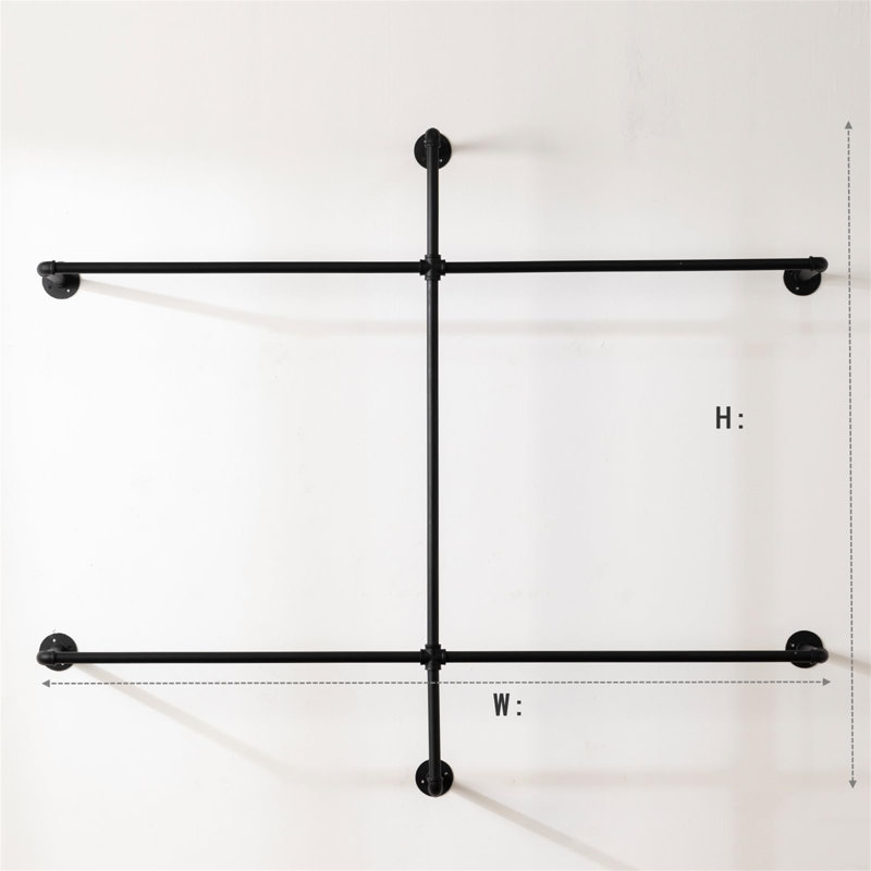 Rebrilliant Nithika Metal Wall Mounted Clothes Rack | Wayfair